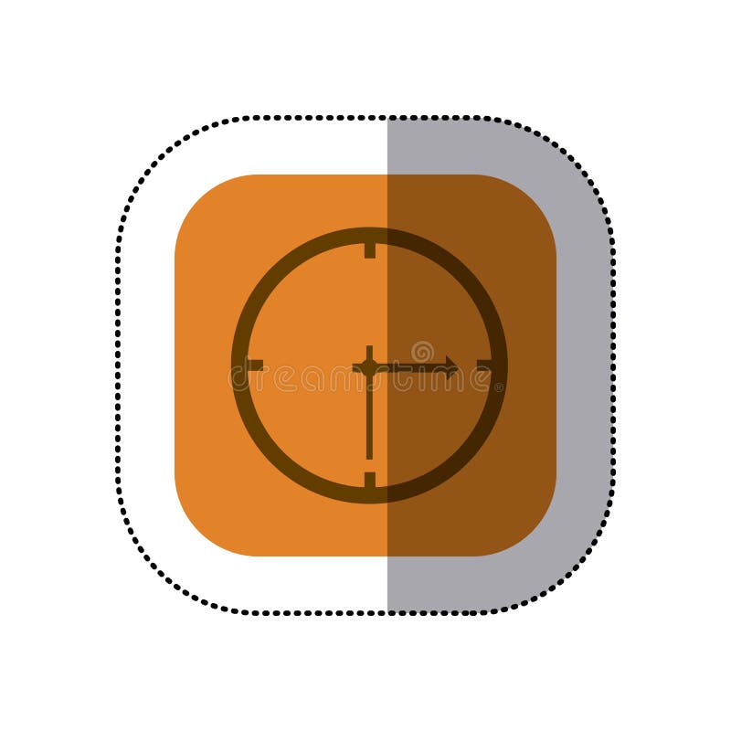 Sticker Color Square with Wall Clock Icon Stock Illustration ...