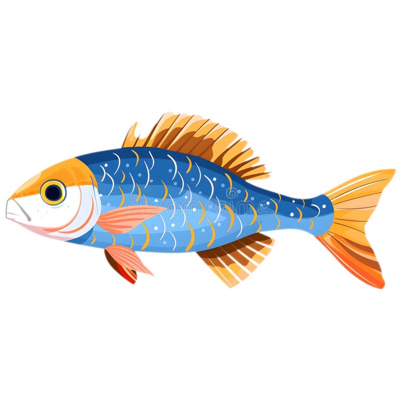 Sticker of a Colorful Ocean Fish on a Transparent Background - Ai ...