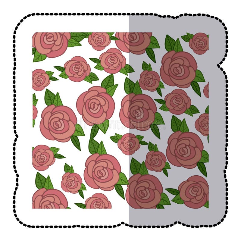 Sticker Colorful Pattern Roses Floral Design Stock Illustration ...