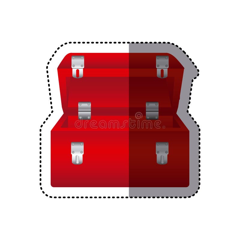 Sticker Colorful Red Tool Box Stock Illustration - Illustration of ...