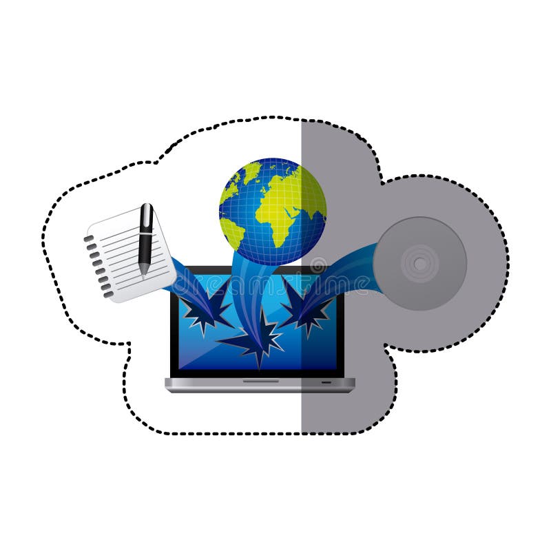 Tech Laptop Screen with Keyboard Minimalist Stock Vector - Illustration ...