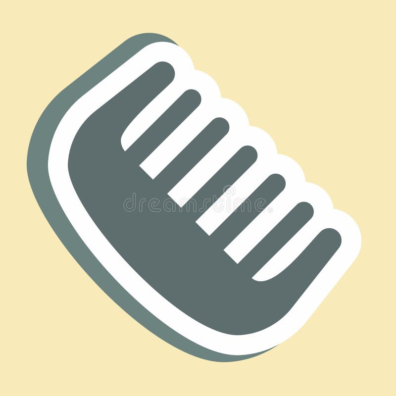 Sticker Comb - Simple Illustration, Editable Stroke Stock Vector ...