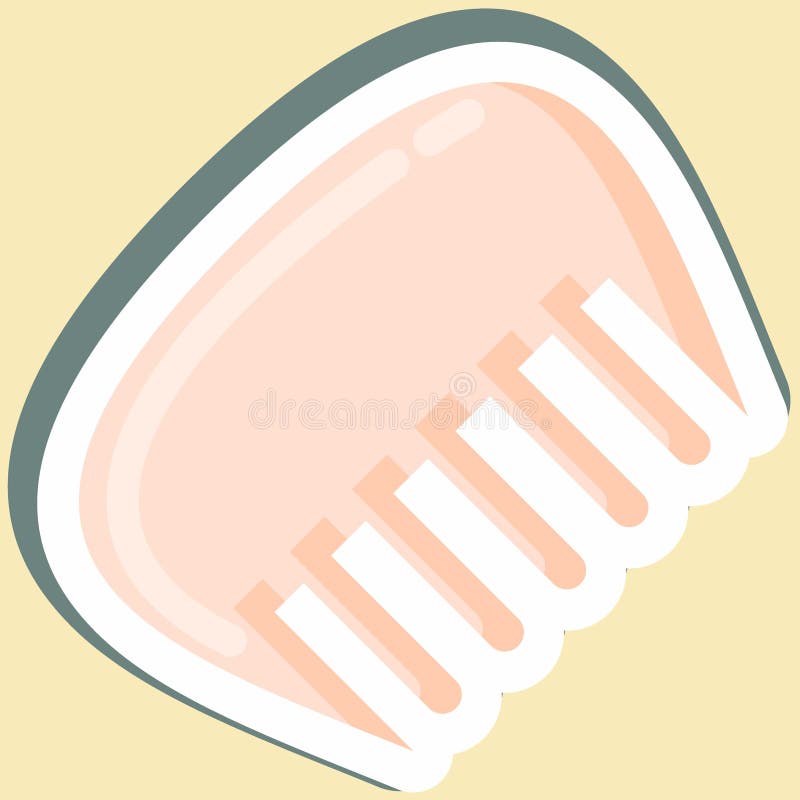 Sticker Comb. Suitable for Barbershop Symbol. Simple Design Editable ...