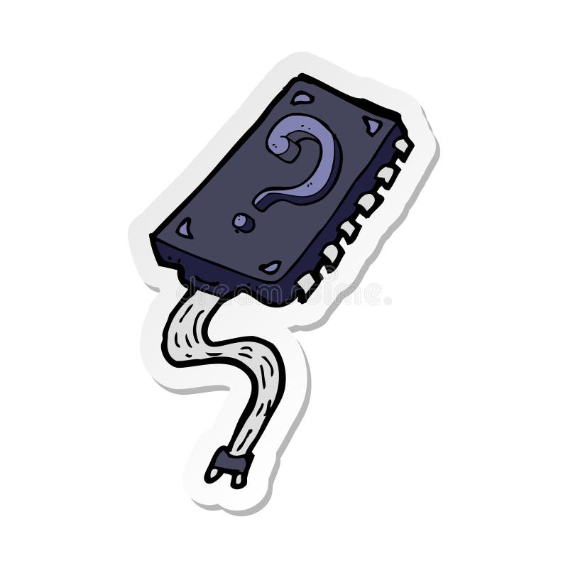 Sticker of a Computer Chip Cartoon Stock Vector - Illustration of ...