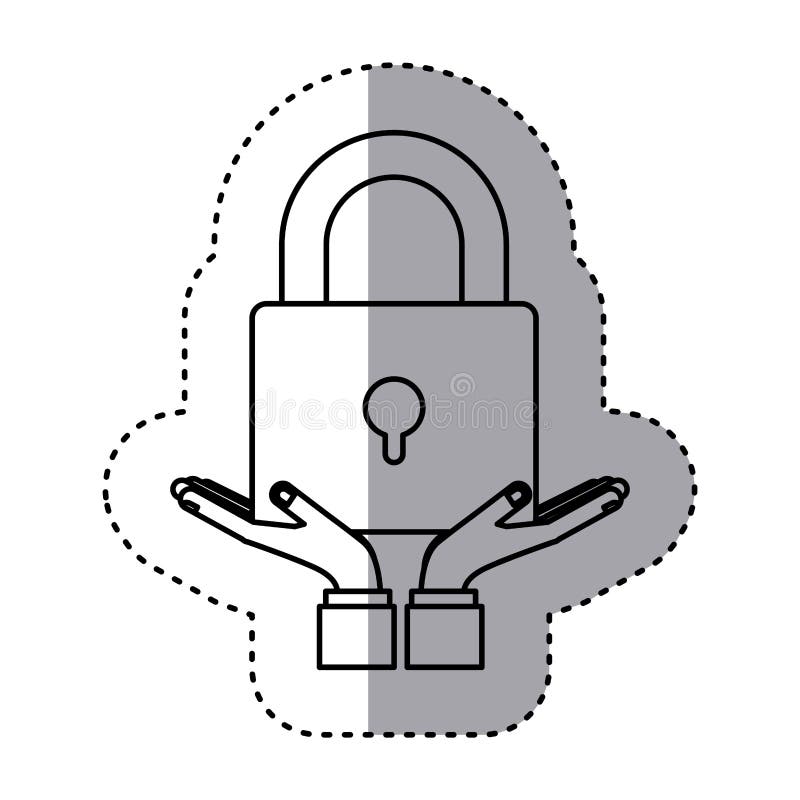 Sticker Set of Padlock and Password Text Box with Shield Stock Vector ...