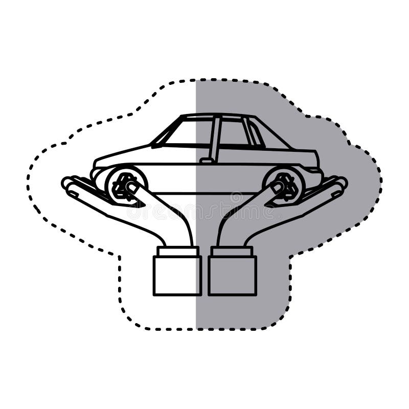 Sticker Silhouette Hands Holding Car Stock Illustrations – 4 Sticker ...