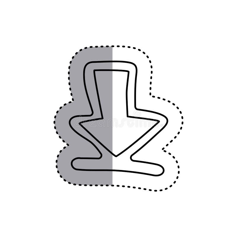 Sticker Contour Symbol Arrow Down Icon Stock Illustration ...
