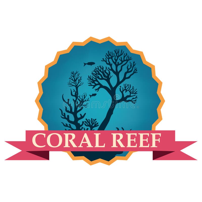 Sticker for Coral Reef stock illustration. Illustration of success ...