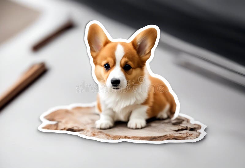 Sticker corgi cute puppy stock illustration. Illustration of domestic ...