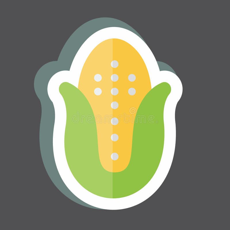 Sticker Corn. Suitable for Garden Symbol. Simple Design Editable ...