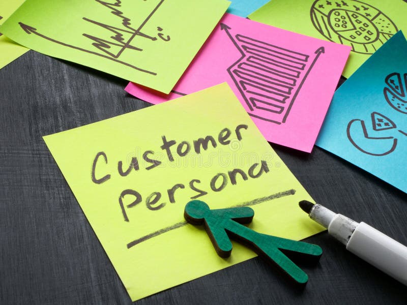 Sticker with Customer Persona and Marker. Stock Image - Image of ...