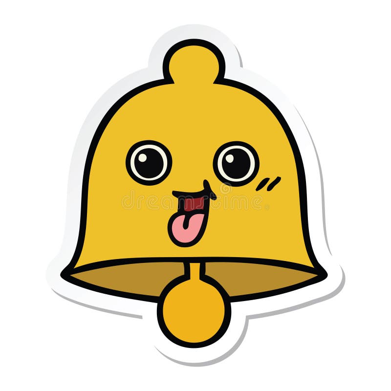 Sticker of a Cute Cartoon Bell Stock Vector - Illustration of drawing ...