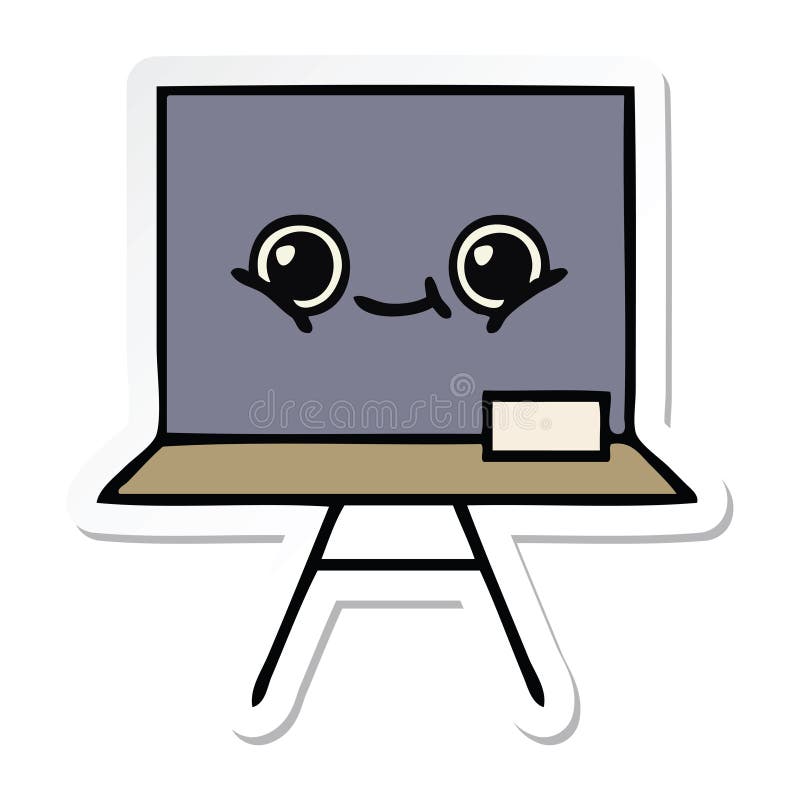 Sticker of a Cute Cartoon Chalkboard Stock Vector - Illustration of ...