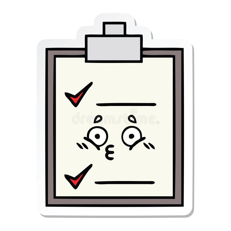 Sticker of a Cute Cartoon Check List Stock Vector - Illustration of ...