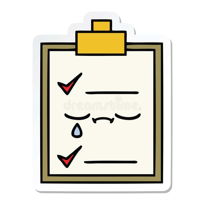 Sticker of a Cute Cartoon Check List Stock Vector - Illustration of ...