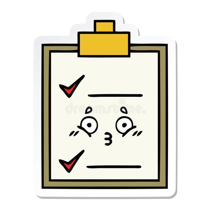 Sticker of a Cute Cartoon Check List Stock Vector - Illustration of ...