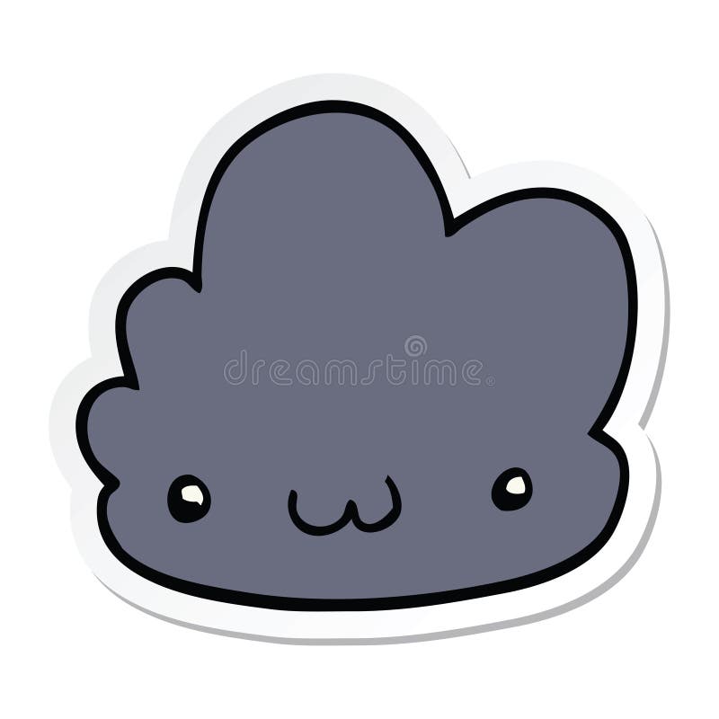 Sticker of a Cute Cartoon Cloud Stock Vector - Illustration of label ...