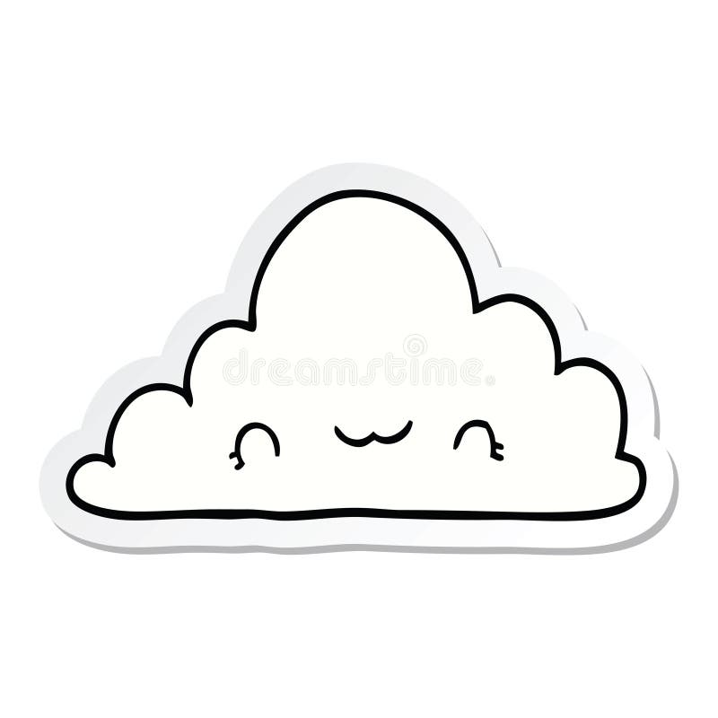 Sticker of a Cute Cartoon Cloud Stock Vector - Illustration of cute ...