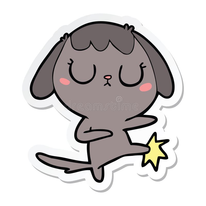 Sticker of a Cute Cartoon Dog Stock Vector - Illustration of quirky ...