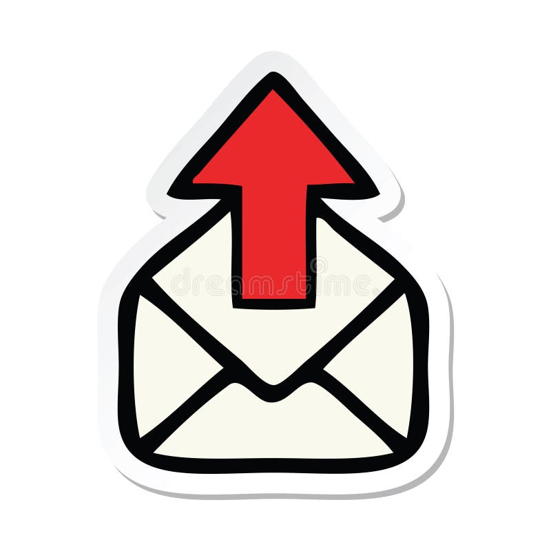 Sticker of a Cute Cartoon Email Sign Stock Vector - Illustration of ...