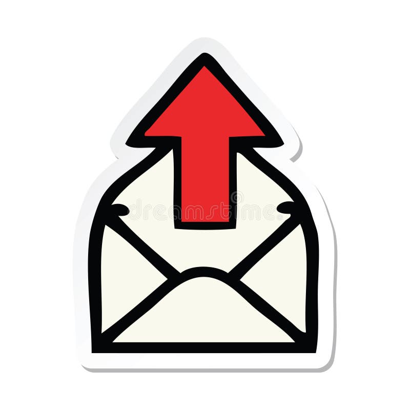 Sticker of a Cute Cartoon Email Sign Stock Vector - Illustration of ...