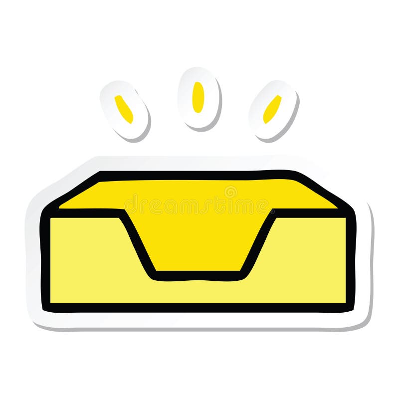 Sticker of a Cute Cartoon Empty Tray Stock Vector - Illustration of ...