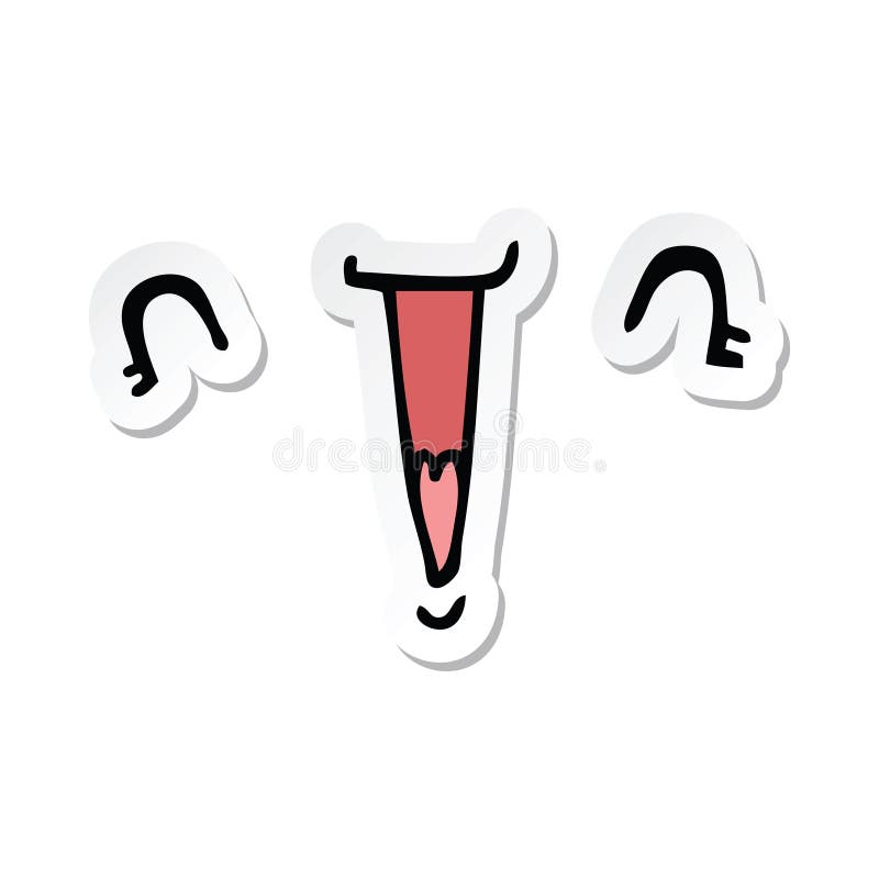 Sticker of a Cute Cartoon Face Stock Vector - Illustration of doodle ...
