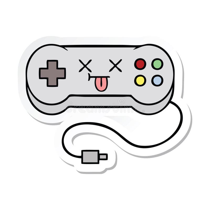 Cartoon Sticker Stick Icon Decal Label Game Controller Gamer Cute ...