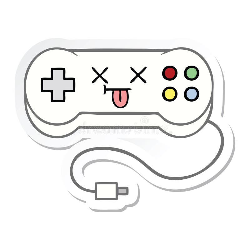 Cartoon Sticker Stick Icon Decal Label Game Controller Gamer Cute ...