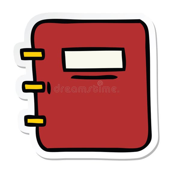 Sticker of a Cute Cartoon Journal Book Stock Vector - Illustration of ...