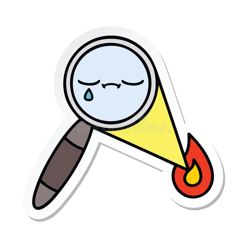 Sticker of a Cute Cartoon Magnifying Glass Stock Vector - Illustration ...