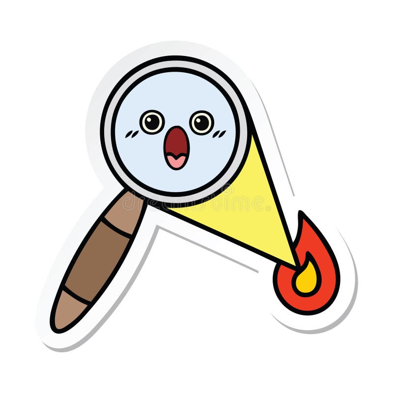 Sticker of a Cute Cartoon Magnifying Glass Stock Vector - Illustration ...