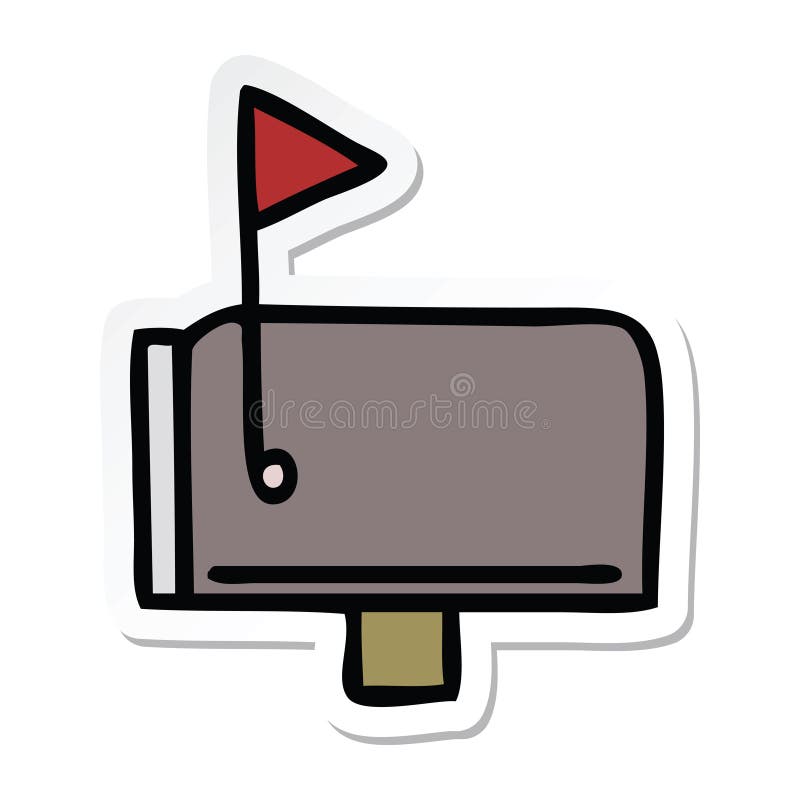 Mail Box Post Cute Illustration Retro Freehand Free Hand Drawing ...