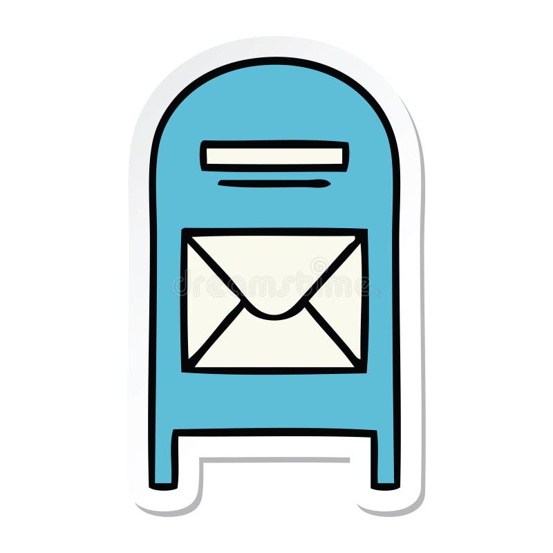 Sticker of a Cute Cartoon Mail Box Stock Vector - Illustration of ...