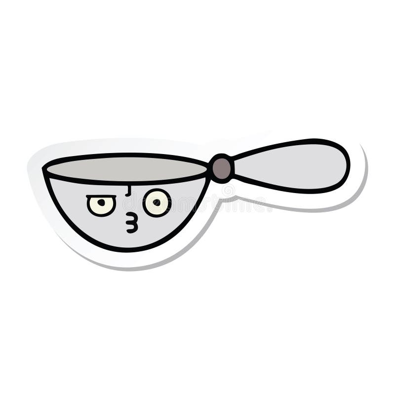 Sticker of a Cute Cartoon Measuring Spoon Stock Vector - Illustration ...