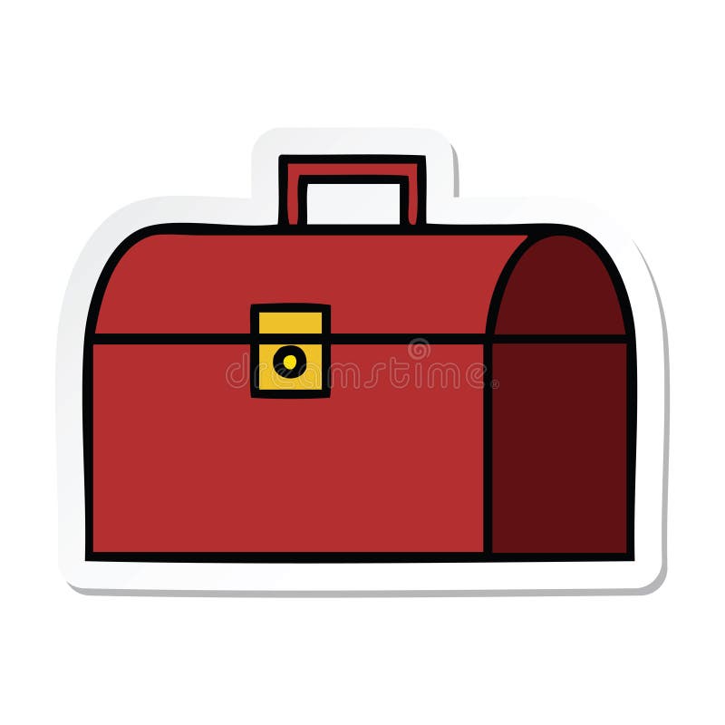 Sticker of a Cute Cartoon Metal Case Stock Vector - Illustration of ...