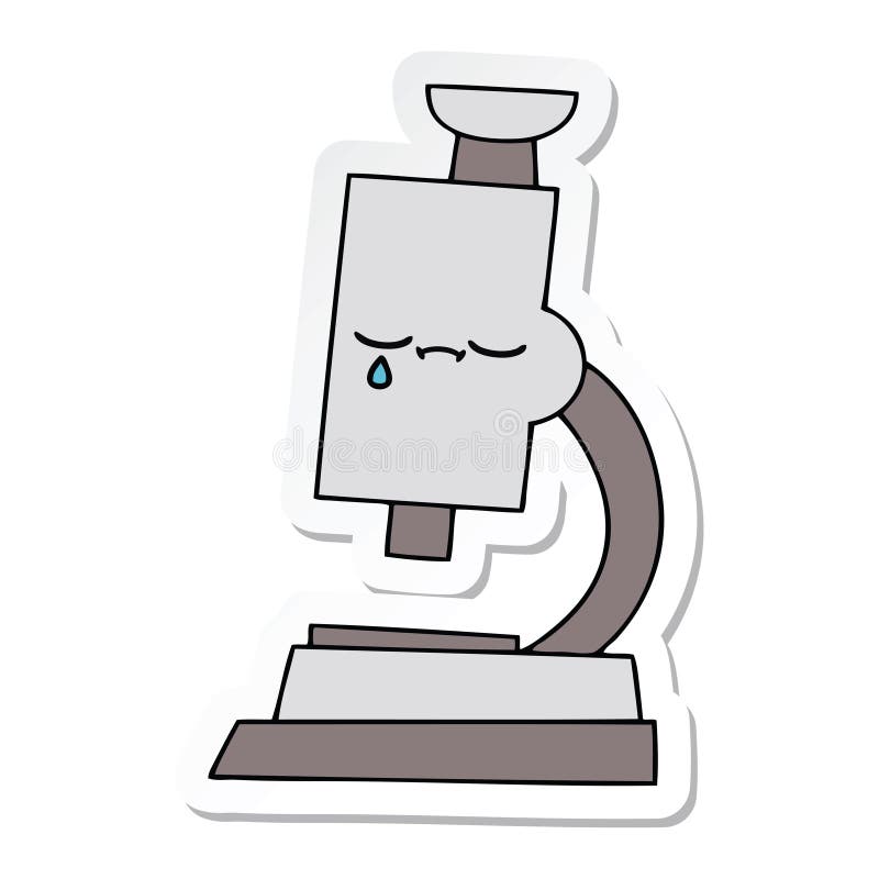 Sticker of a Cute Cartoon Microscope Stock Vector - Illustration of ...