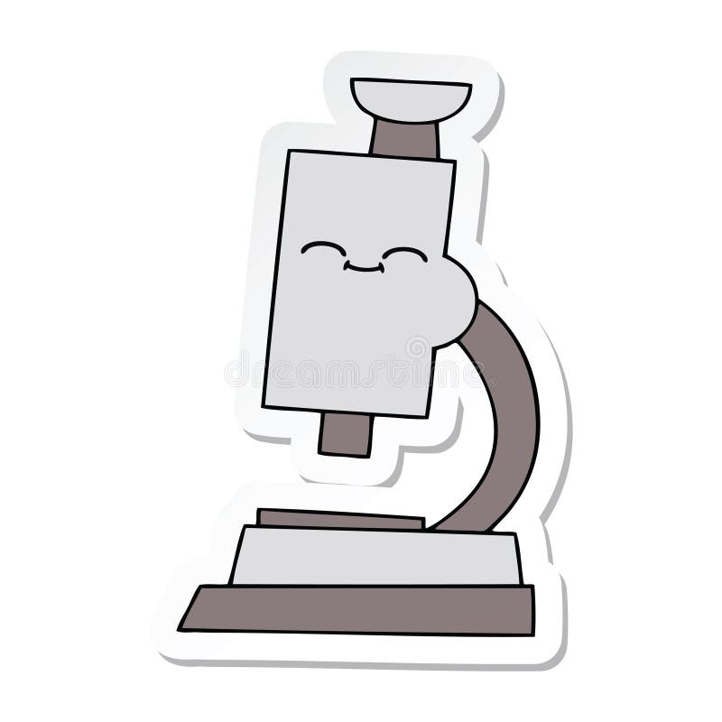Sticker of a Cute Cartoon Microscope Stock Vector - Illustration of ...