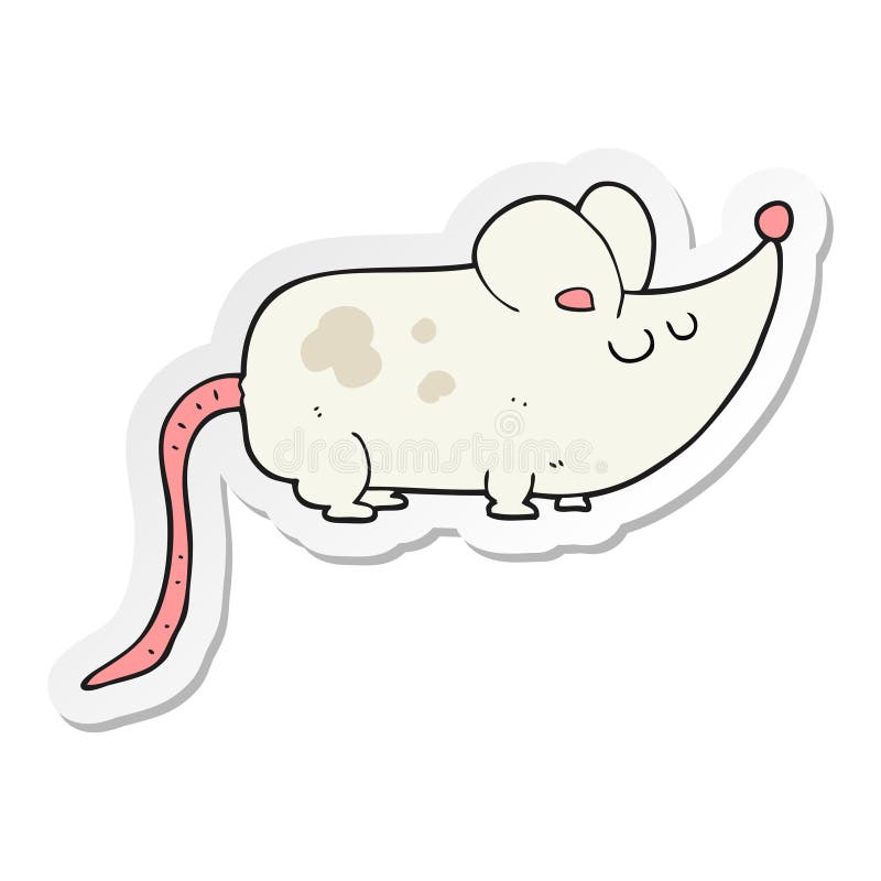 Sticker of a Cute Cartoon Mouse Stock Vector - Illustration of doodle ...
