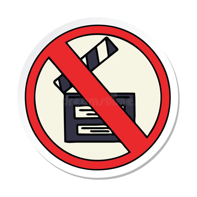 Cartoon Sticker Stick Icon Decal Label No Directing Sign Symbol Acting ...