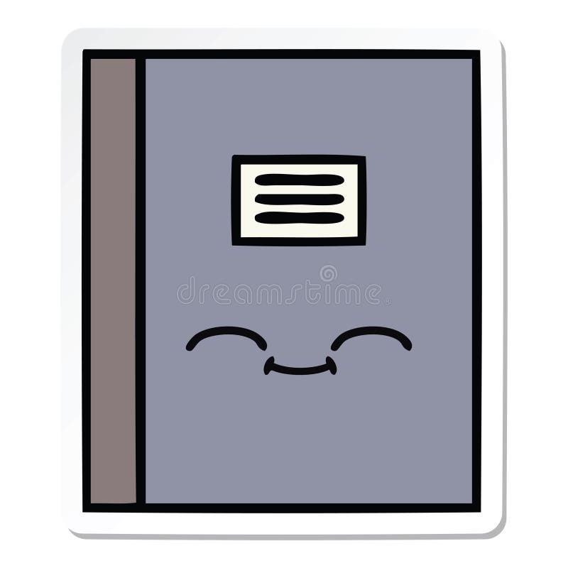 Sticker of a Cute Cartoon Notebook Stock Vector - Illustration of ...