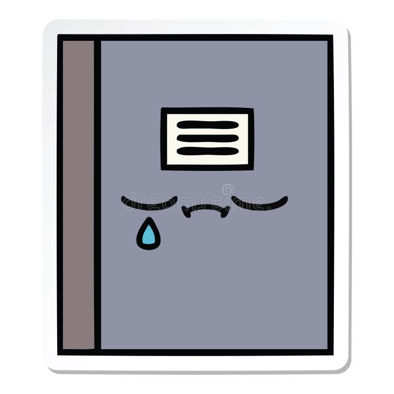 Sticker of a Cute Cartoon Notebook Stock Vector - Illustration of decal ...