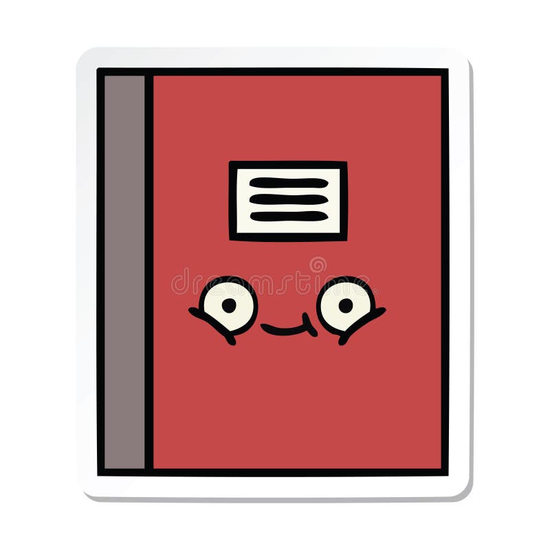 Sticker of a Cute Cartoon Notebook Stock Vector - Illustration of ...