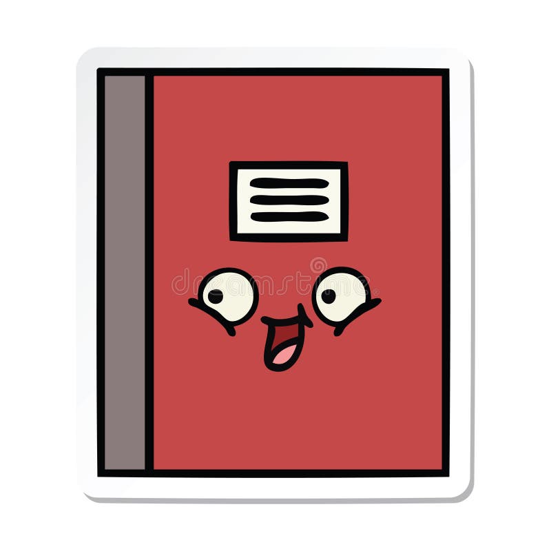 Sticker of a Cute Cartoon Notebook Stock Vector - Illustration of study ...