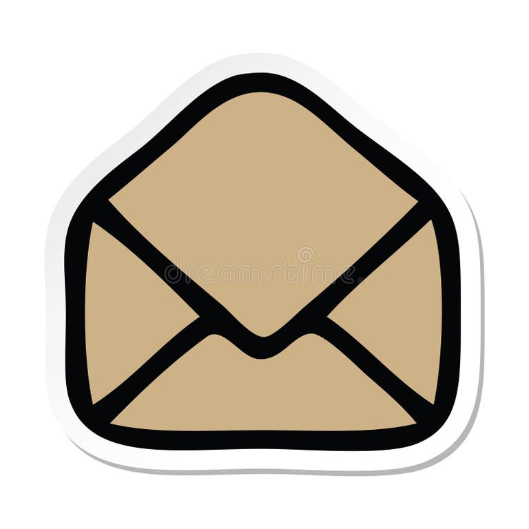 Sticker of a Cute Cartoon Paper Envelope Stock Vector - Illustration of ...