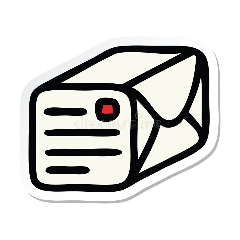 Sticker of a Cute Cartoon Paper Parcel Stock Vector - Illustration of ...
