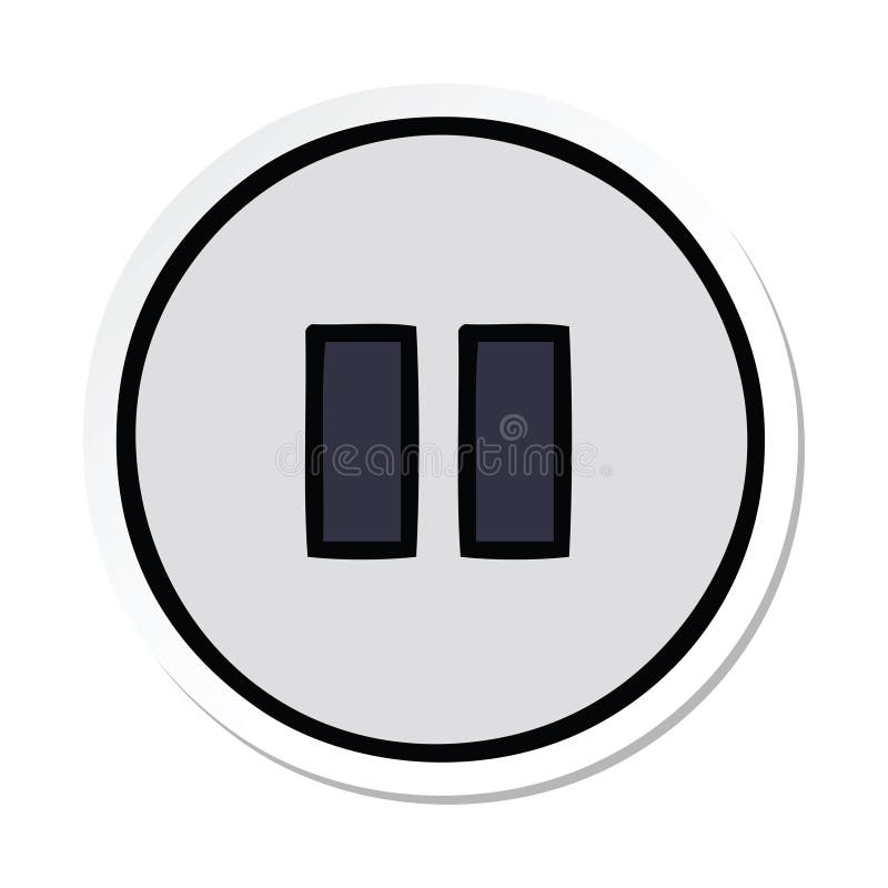 Sticker of a Cute Cartoon Pause Button Stock Vector - Illustration of ...