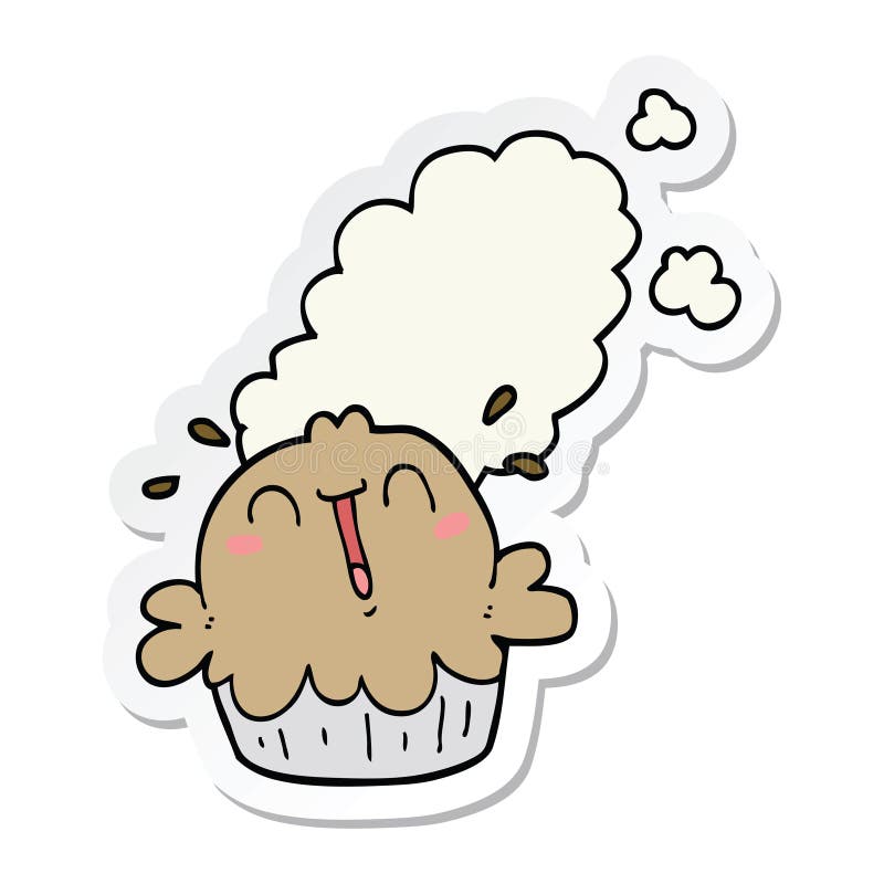 Sticker of a Cute Cartoon Pie Stock Vector - Illustration of decal ...