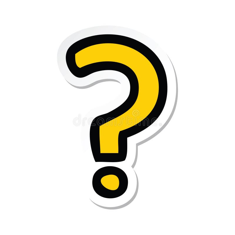 Cartoon Question Mark Punctuation Cute Illustration Retro Freehand Free ...