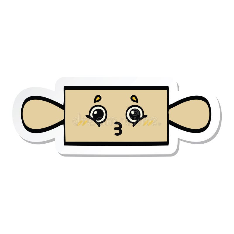 Cartoon Sticker Stick Icon Decal Label Rolling Pin Cooking Cook Baking ...
